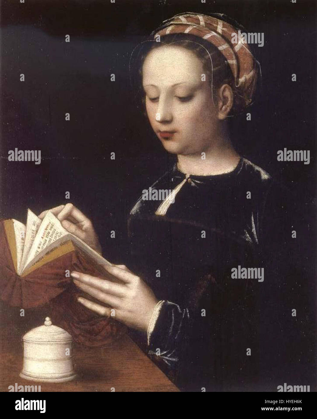 Painting depicts scene reading hi-res stock photography and images - Alamy