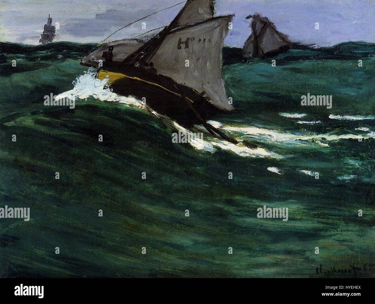 Monet's 'The Green Wave' (1866) captures the dynamic movement of the ...