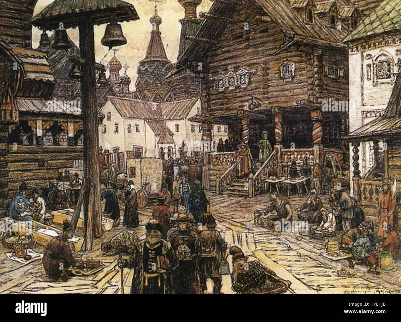 This 1902 painting by Viktor Vasnetsov, titled 'Na krestze Kitay Goroda ...