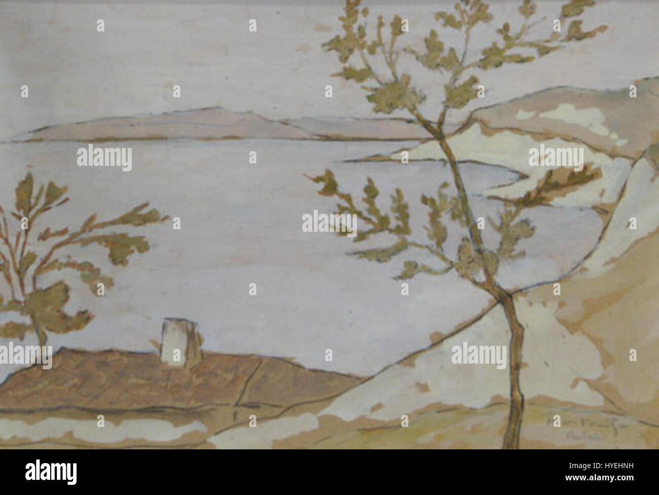 Nicolae Tonitza's painting 'Golf la Balcic' portrays a serene coastal ...