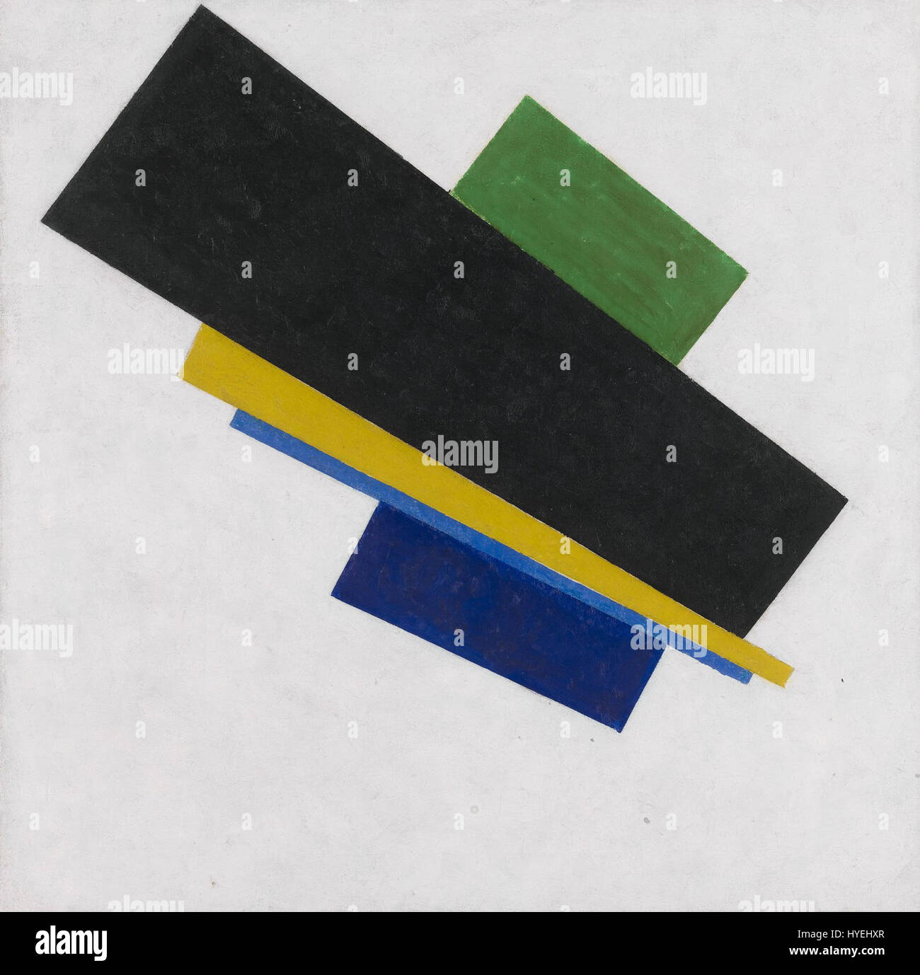 An abstract composition from the Suprematist movement, emphasizing ...