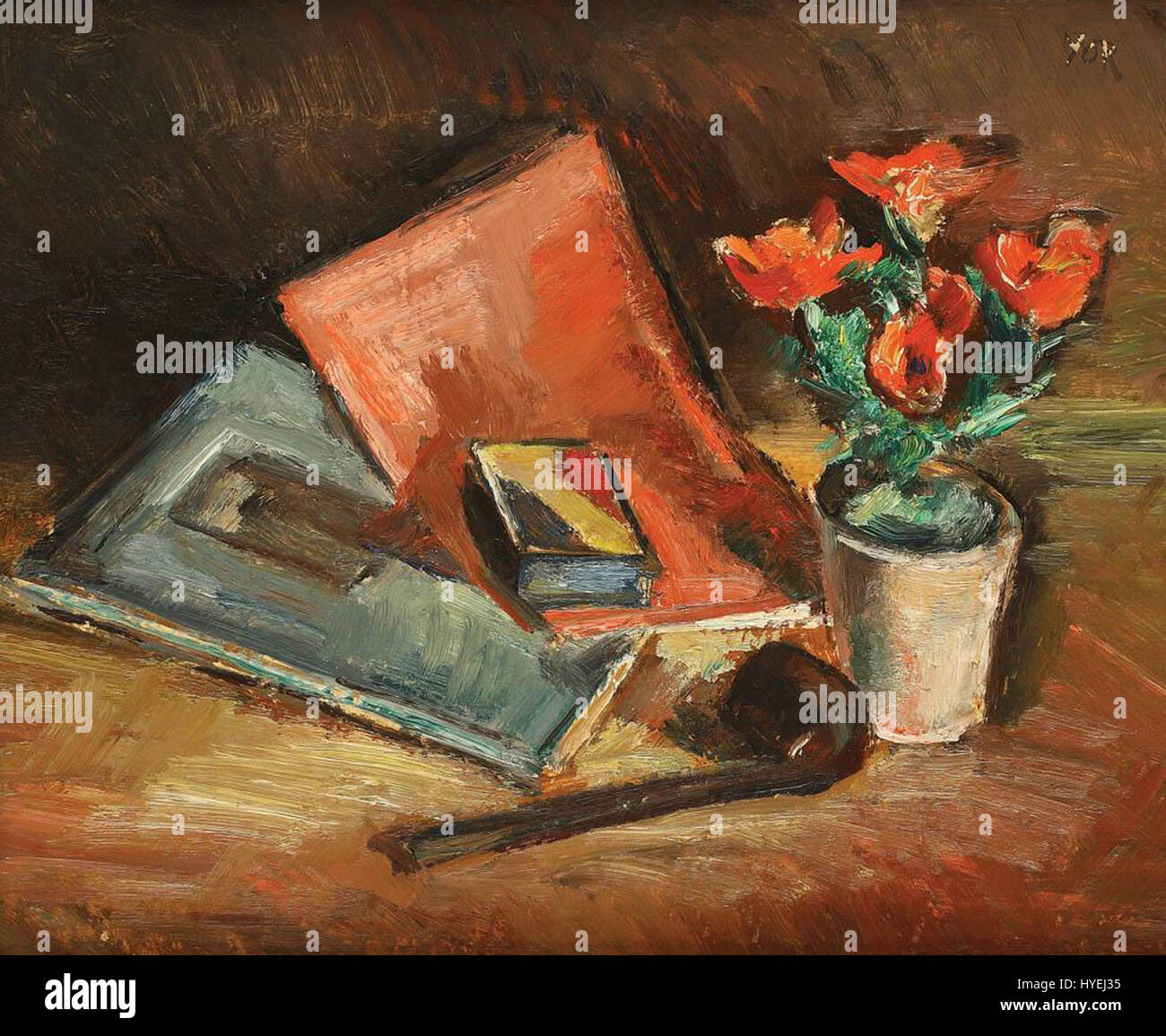 'Yor Natura statica cu pipa si caiete' by Petre Iorgulescu is a still ...