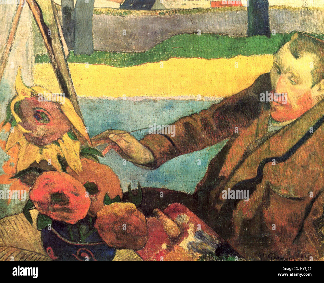 This painting by Paul Gauguin showcases the artist's signature style ...