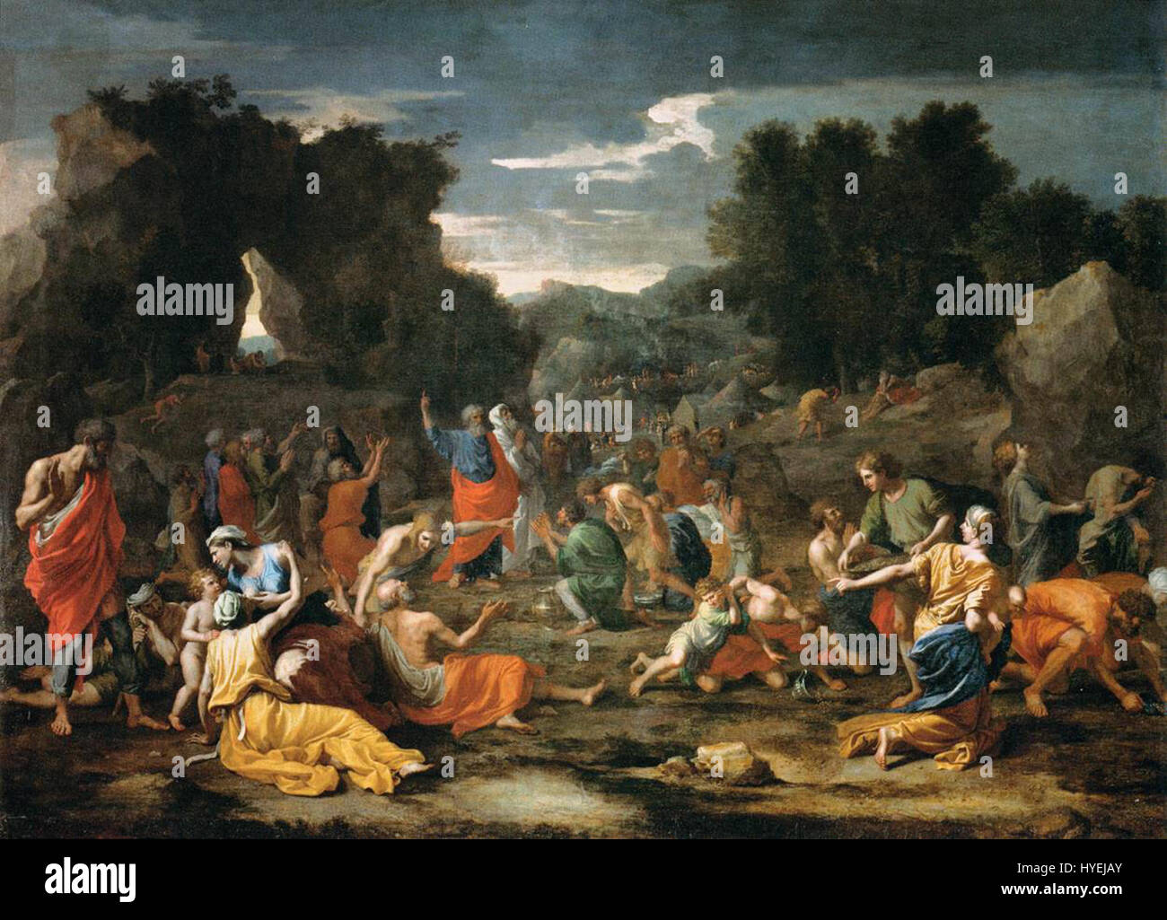 Nicolas Poussin's painting 'The Jews Gathering the Manna in the Desert ...