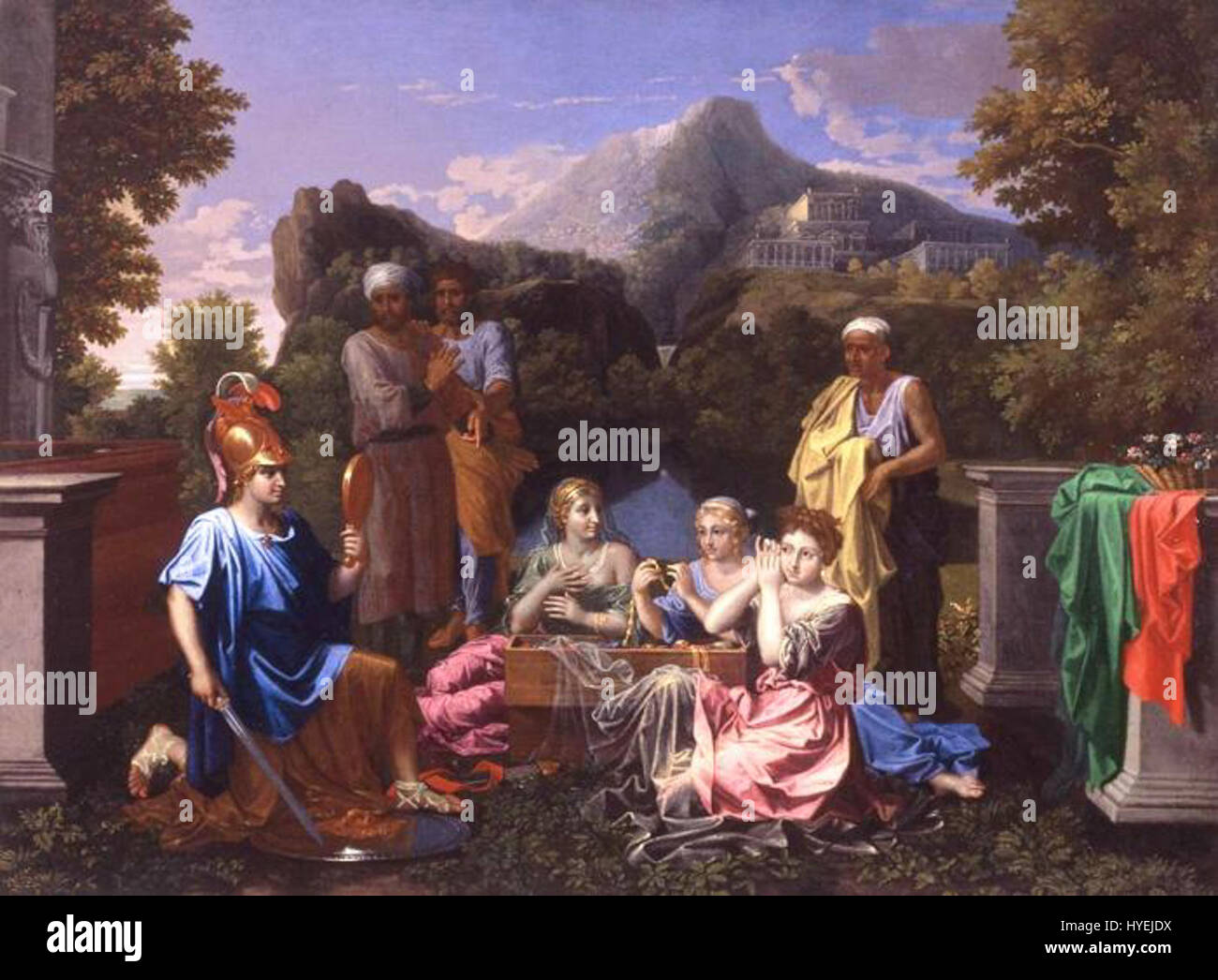 'Achilles on Skyros' by Nicolas Poussin, painted in 1656, portrays the ...