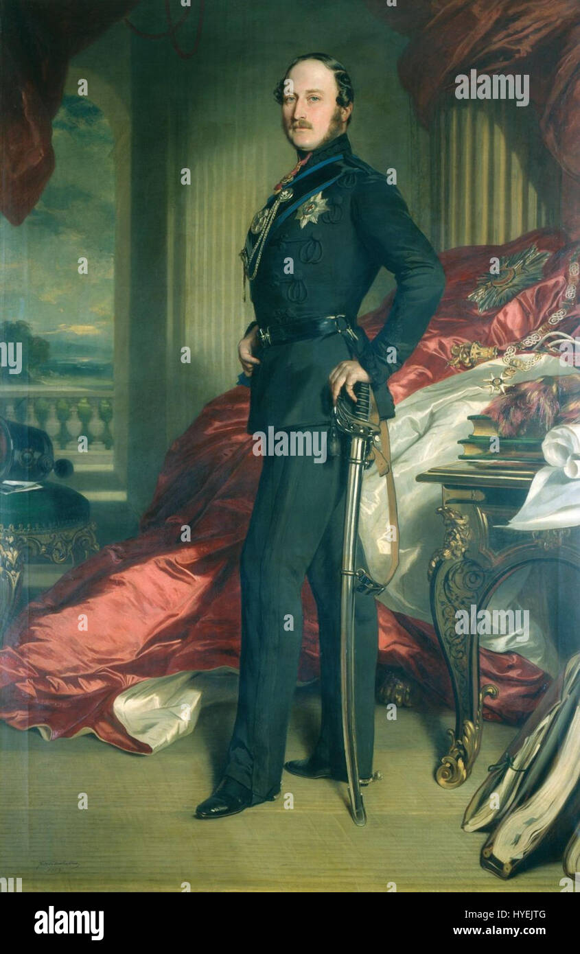 The portrait of Prince Albert, known for his role as consort to Queen ...