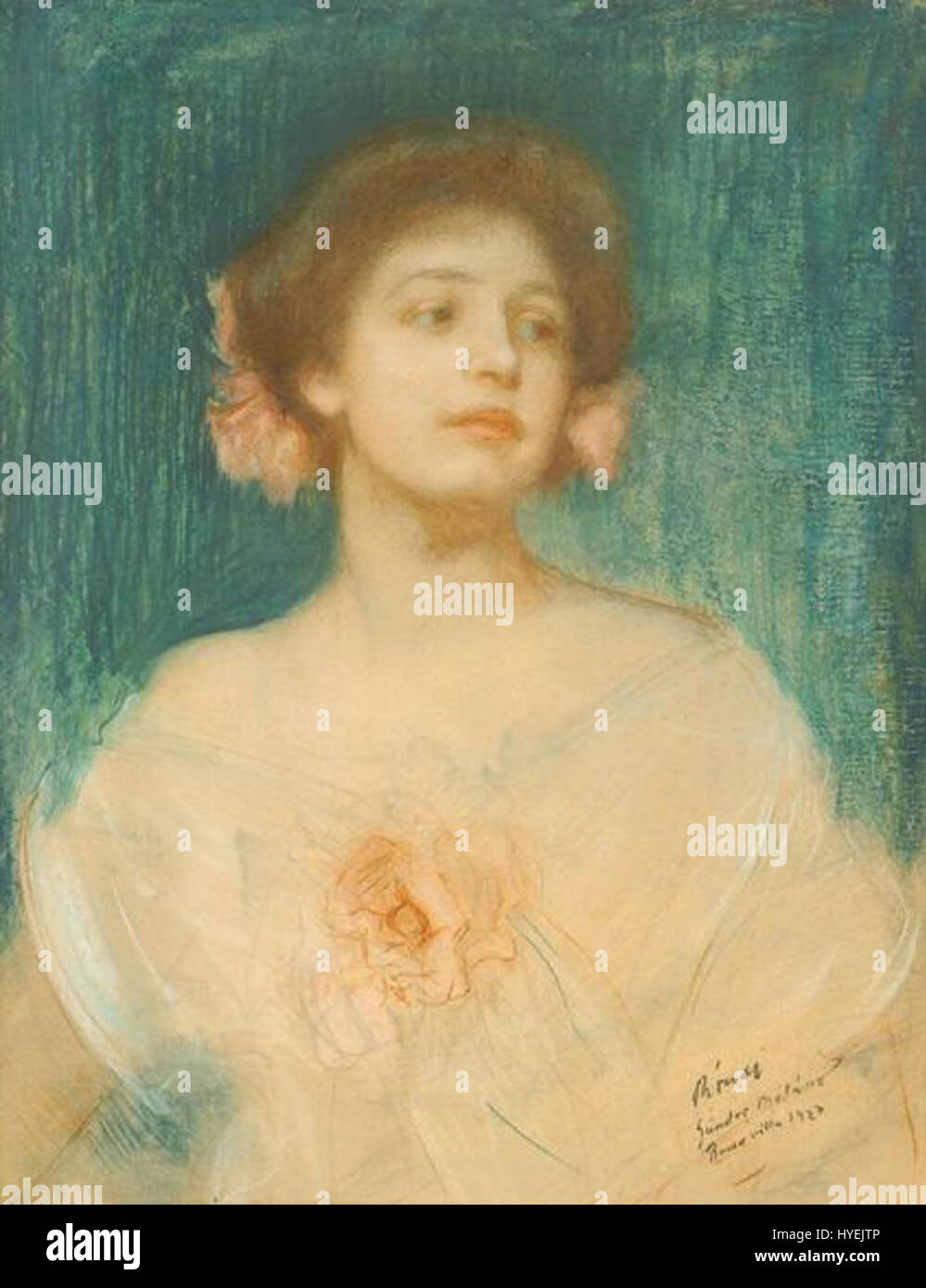 This 1927 portrait by Rippl captures a figure in a subtle, expressive ...