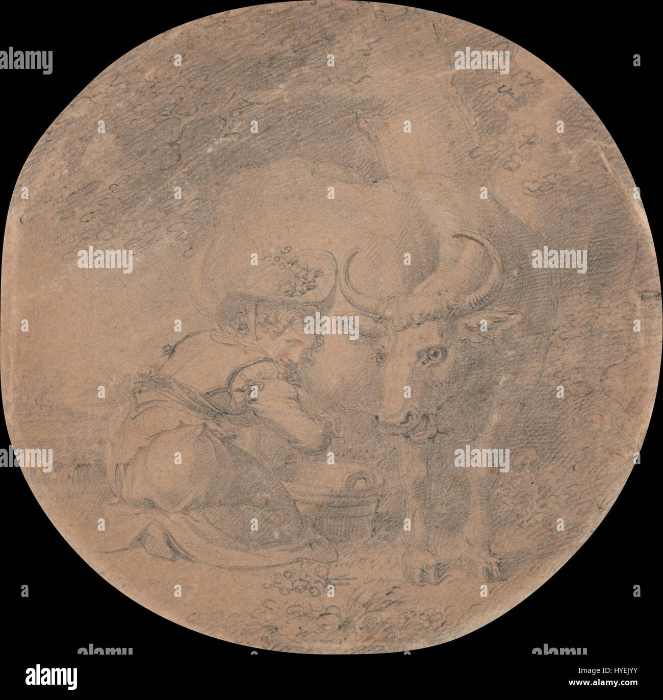 Richard Cosway's portrait of Mrs. Cosway as the Milkmaid depicts her in ...