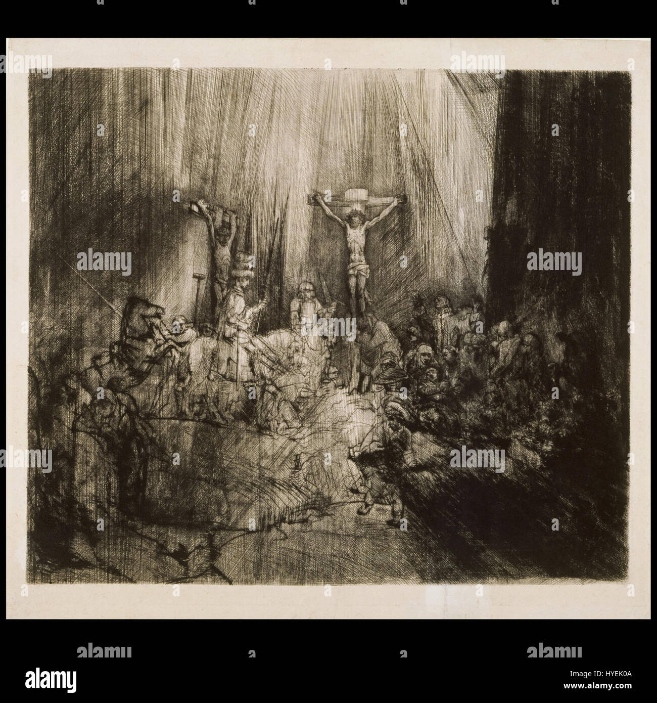 'Christ Crucified between the Two Thieves' by Rembrandt, also known as ...