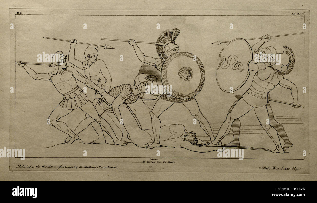 This drawing by Flaxman from 1793, based on Homer's Iliad, features a ...
