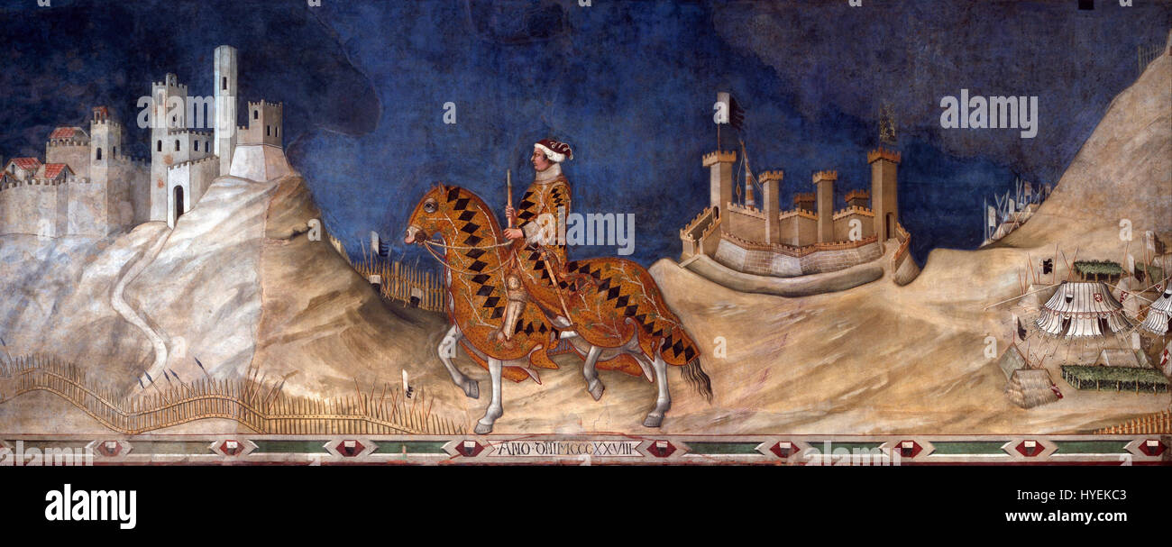 Guidoriccio da Fogliano by Simone Martini is an equestrian portrait of ...