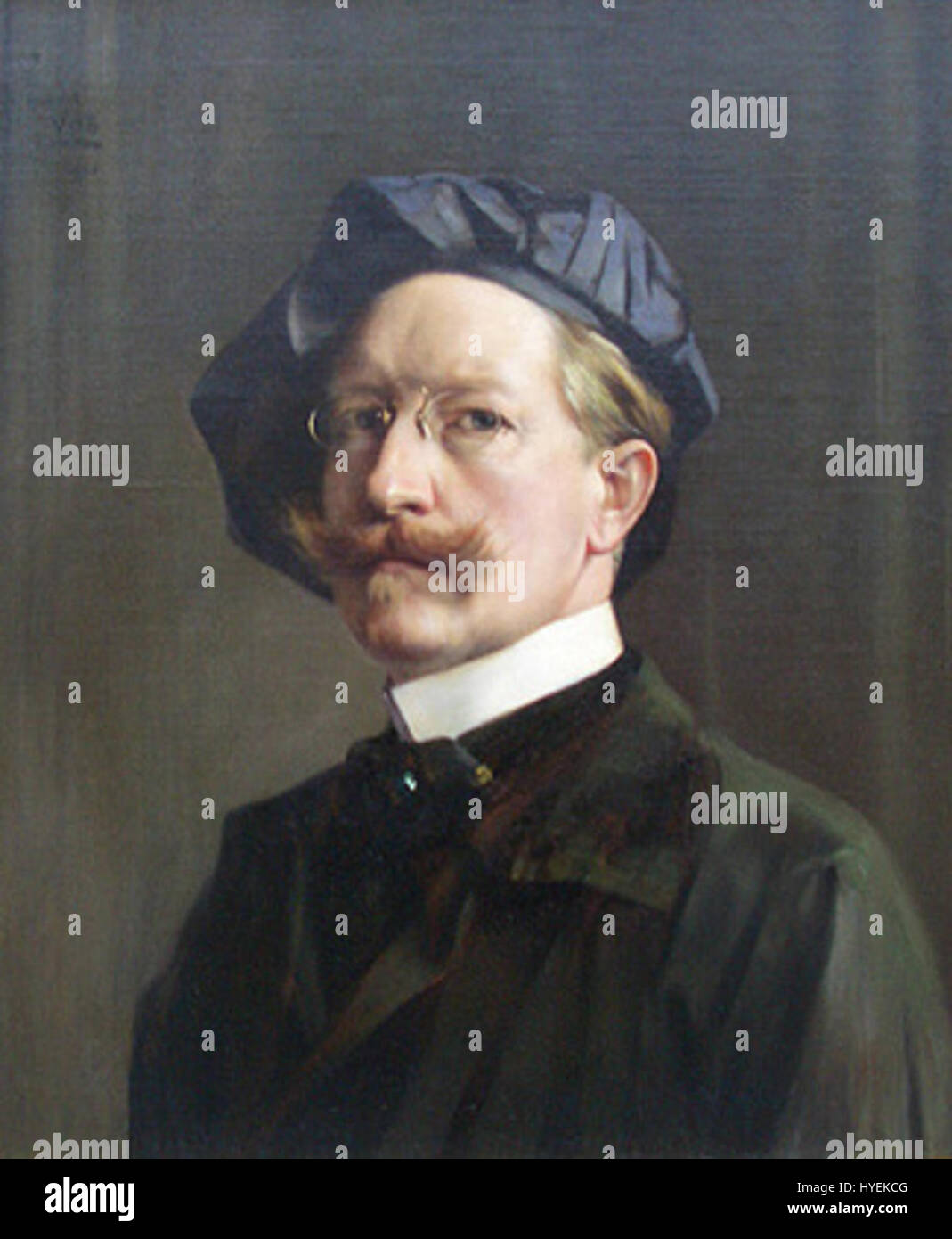 This self-portrait of Hubert Vos captures the artist in a reflective ...