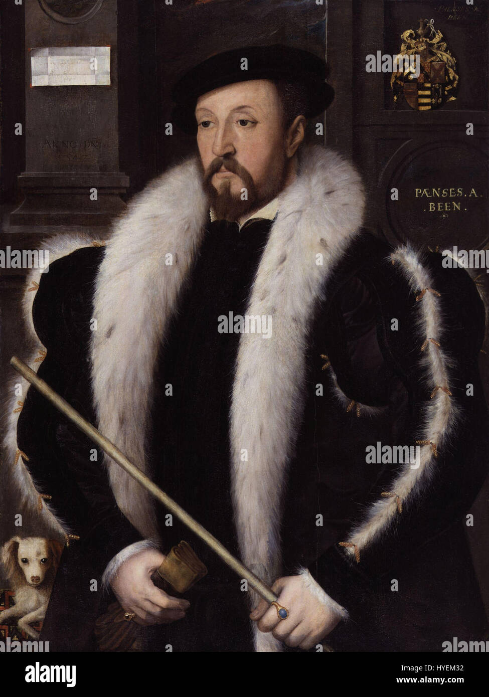 This portrait by John Bettes the Elder depicts Thomas Wentworth, 1st ...