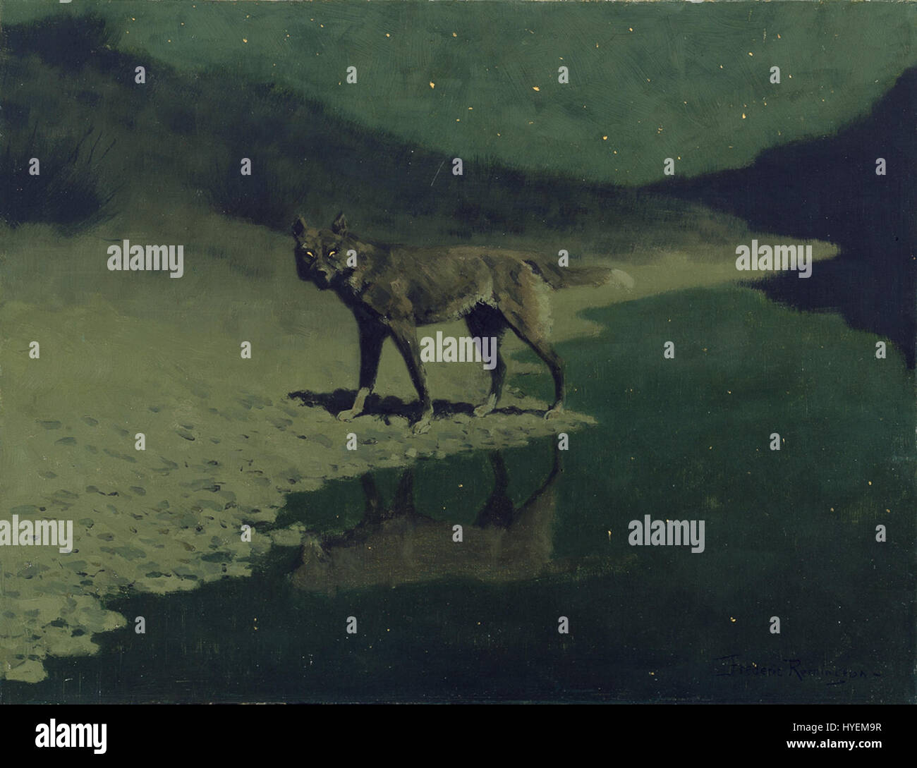 'Moonlight Wolf' by Frederic Remington captures the essence of the ...