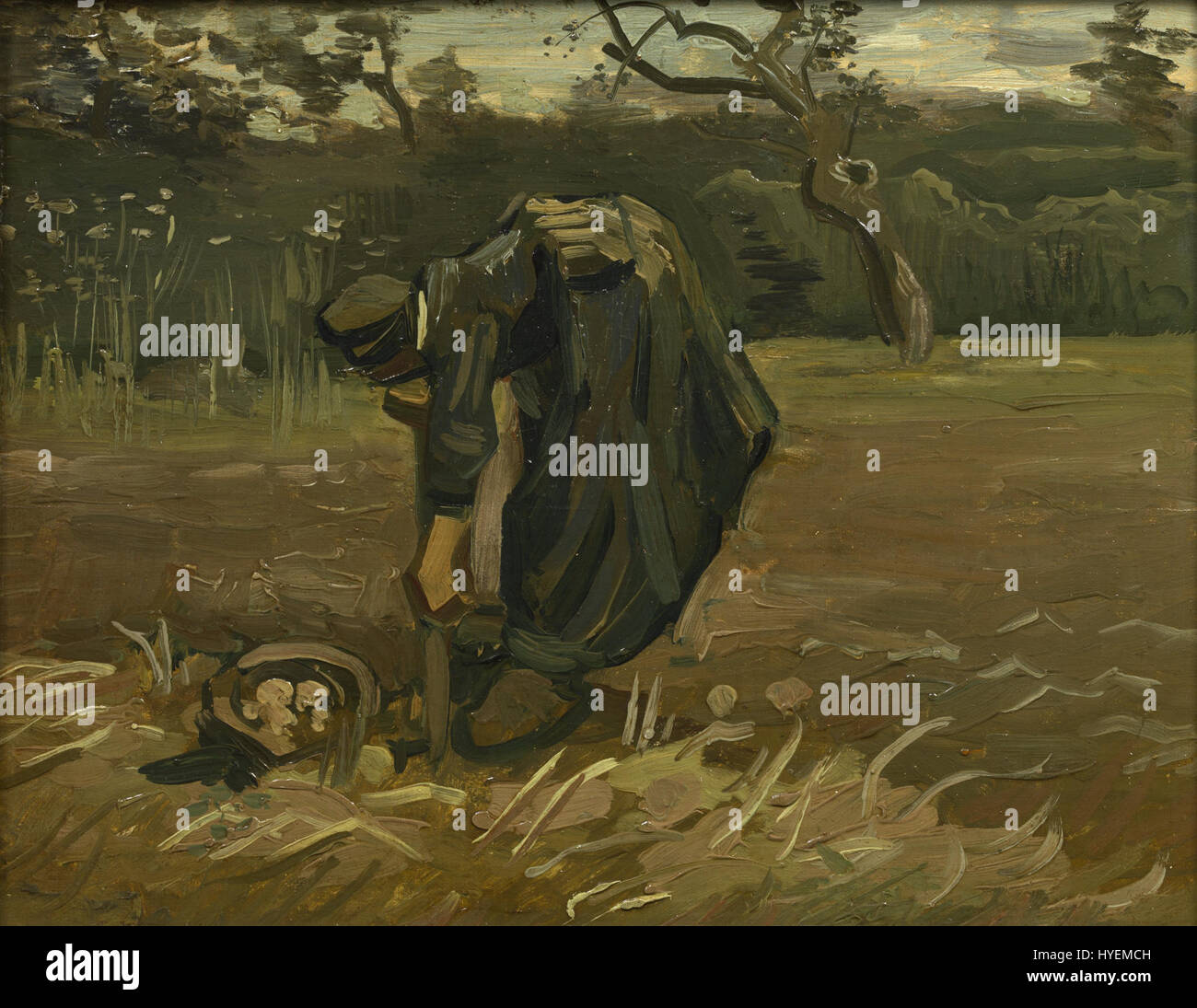Vincent van Gogh's 'Aardappelrooister' (Potato Digger) illustrates the ...