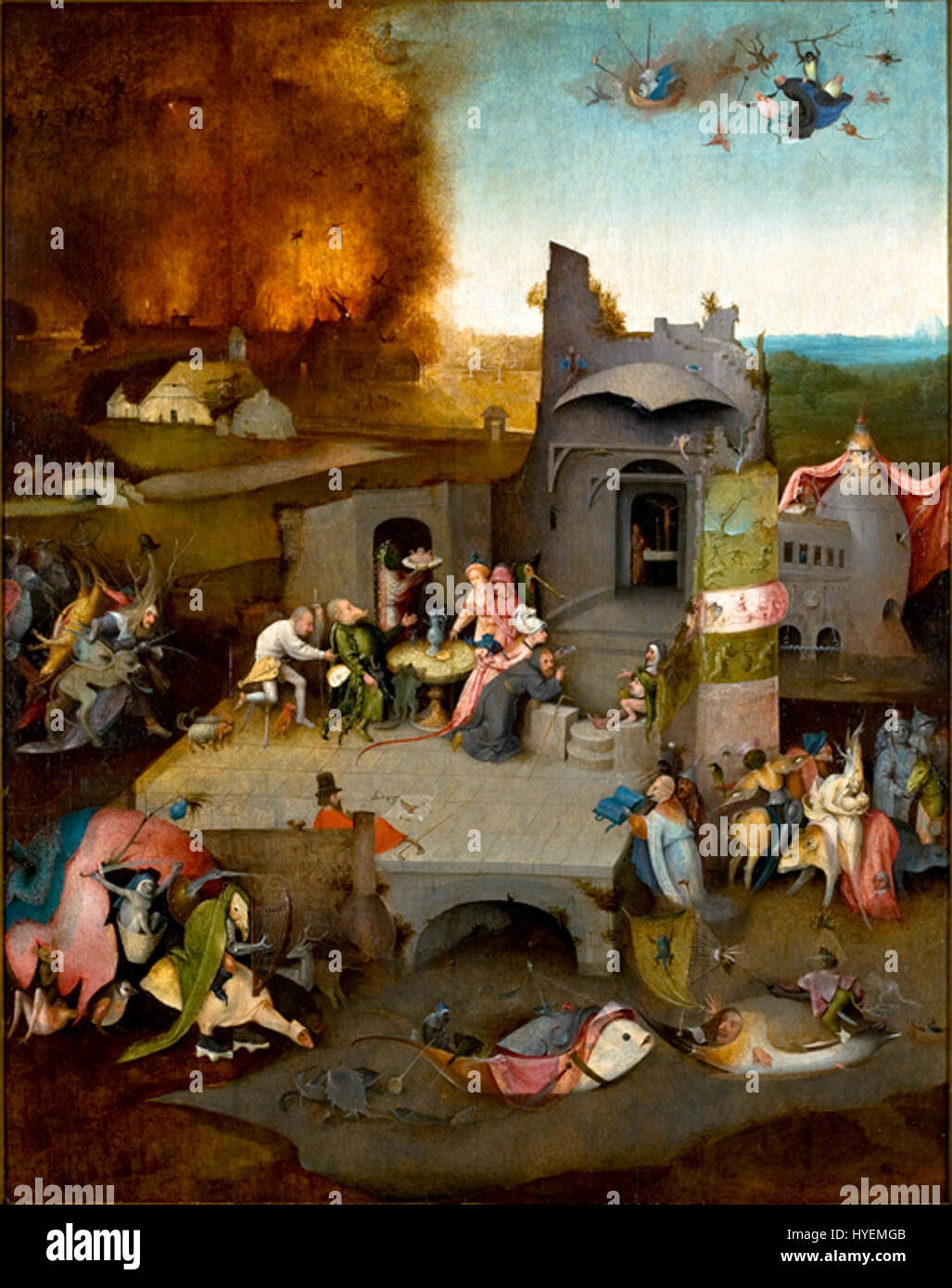 Hieronymus Bosch's 'Temptations of Saint Anthony' is one of his most famous triptychs. The ...