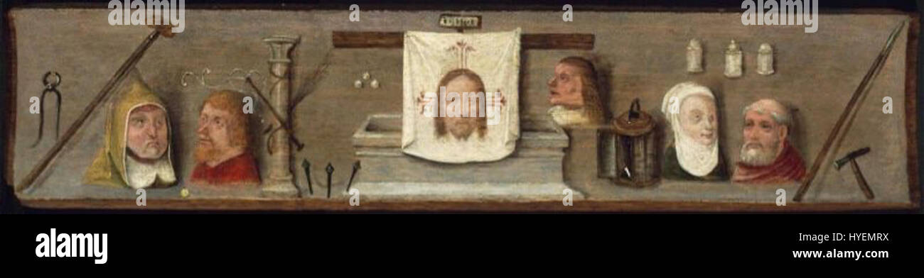 The 'Workshop of J. Bosch Predella' refers to a section of a larger ...