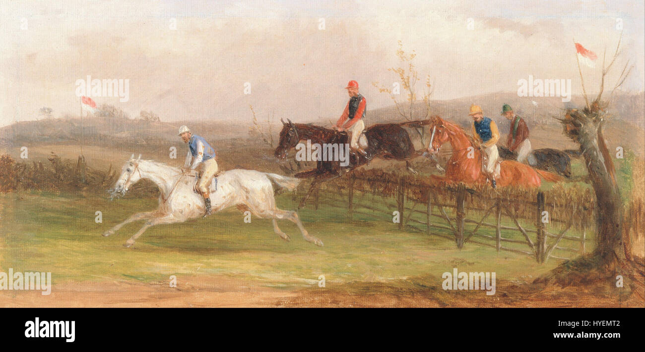 'Steeplechasing The Brook' by William J. Shayer depicts a dynamic scene ...