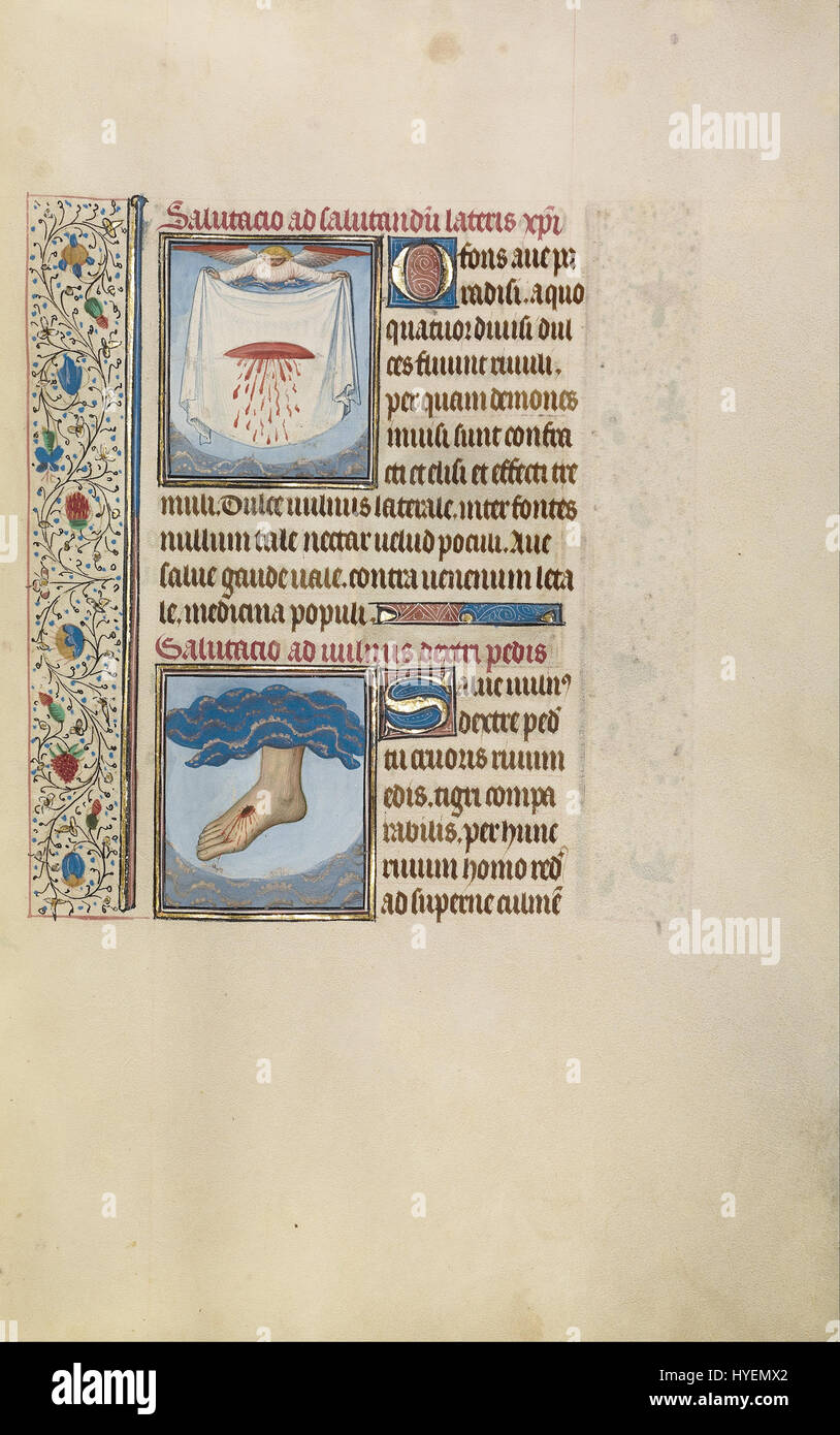 Willem Vrelant's work depicts an angel holding a cloth with Christ's ...