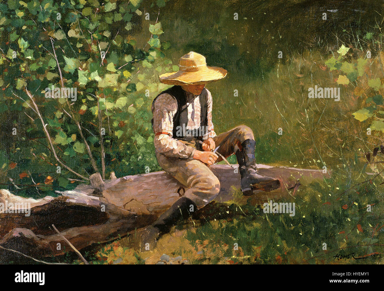 The Whittling Boy by Winslow Homer is a renowned American painting ...