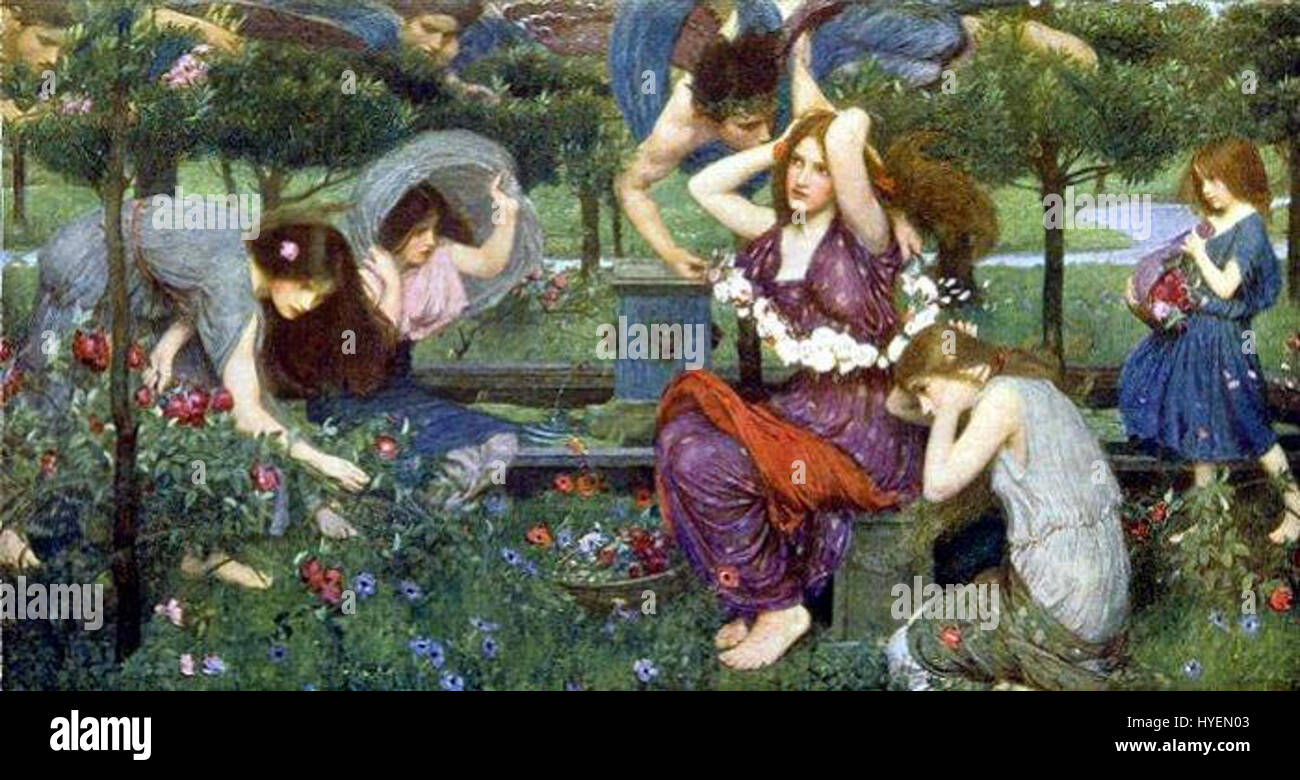Waterhouse, John William Flora and the Zephyrs 1898 Stock Photo - Alamy