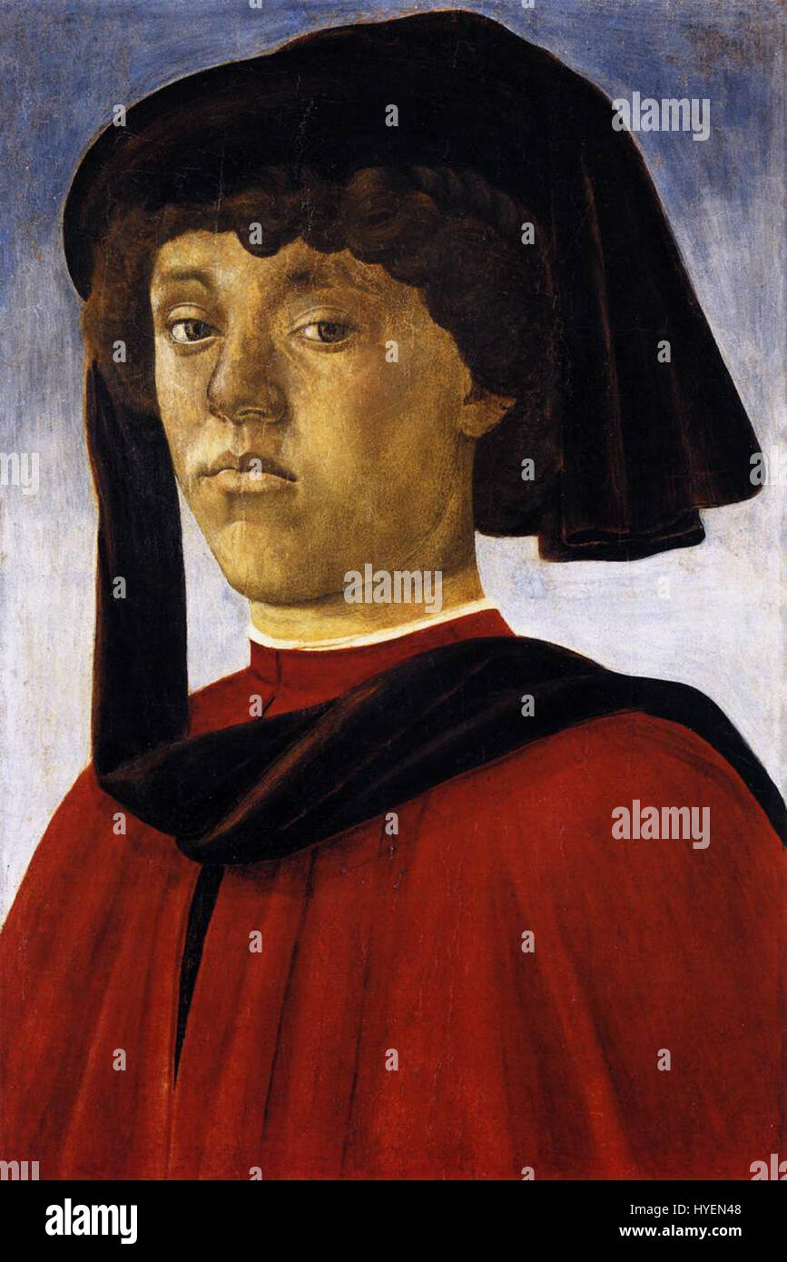 'Young Man' by Sandro Botticelli is a Renaissance portrait showcasing ...