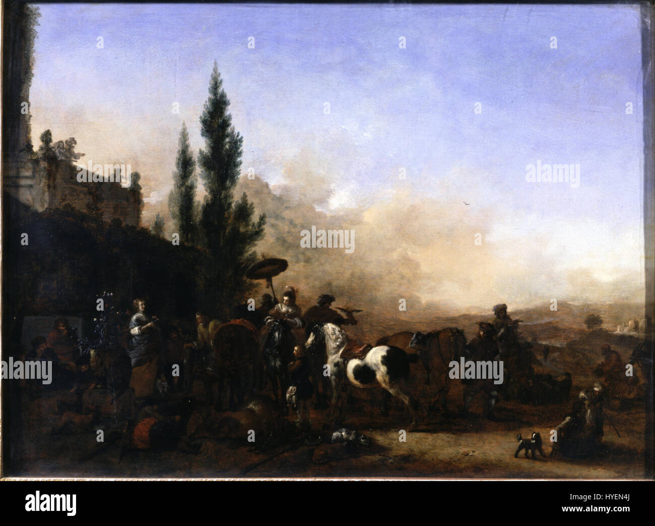 Philips Wouwerman's 'The Return from Hawking' depicts a hunting scene ...