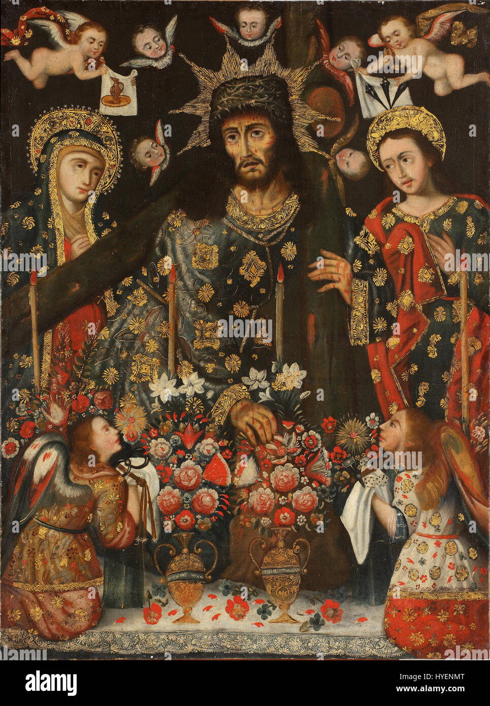 This painting from the Cusco School, 'Lord of the Fall,' is a religious ...