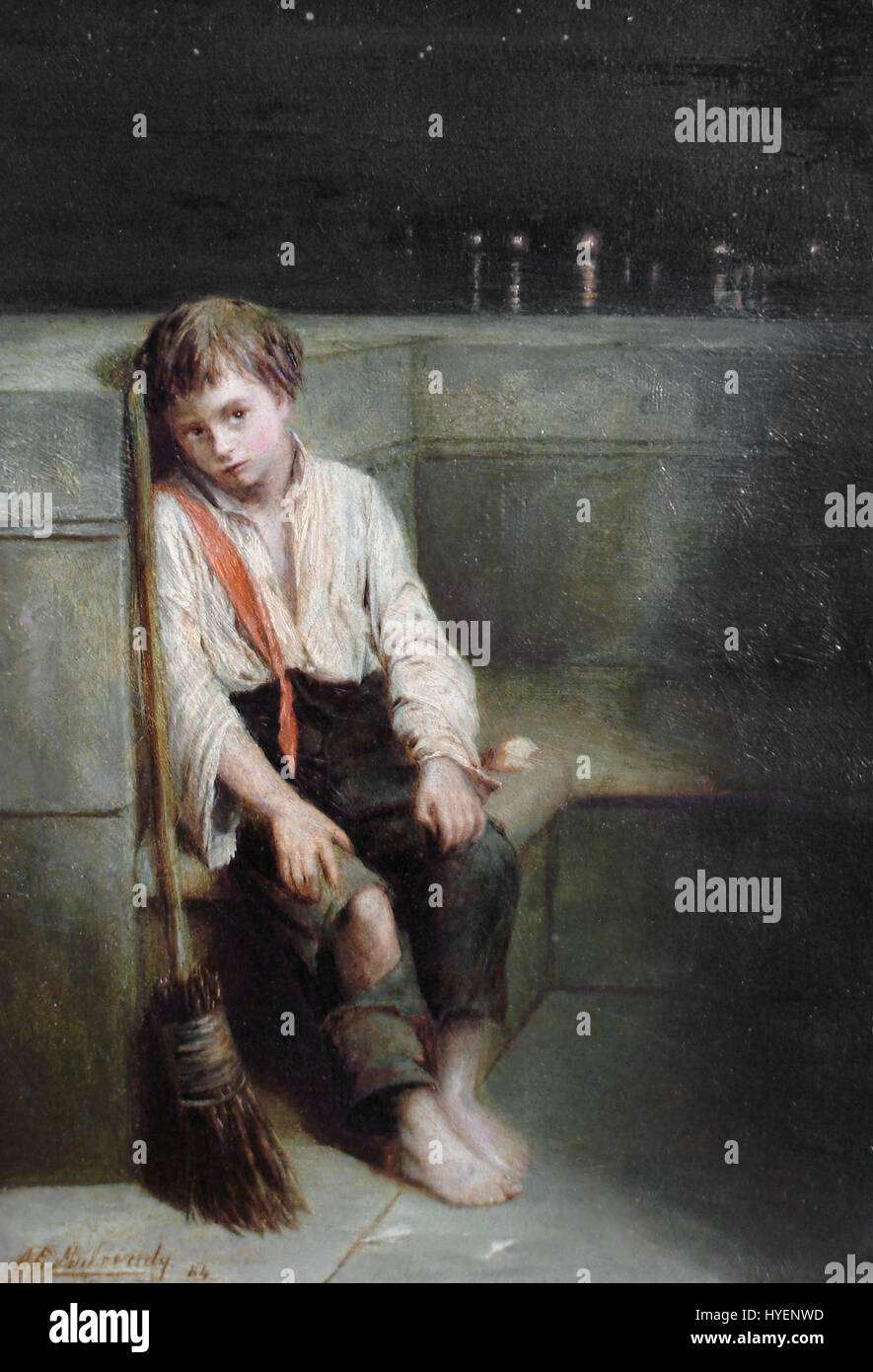 Augustus Edwin Mulready A London Jo the end of the day 1884 Stock Photo ...
