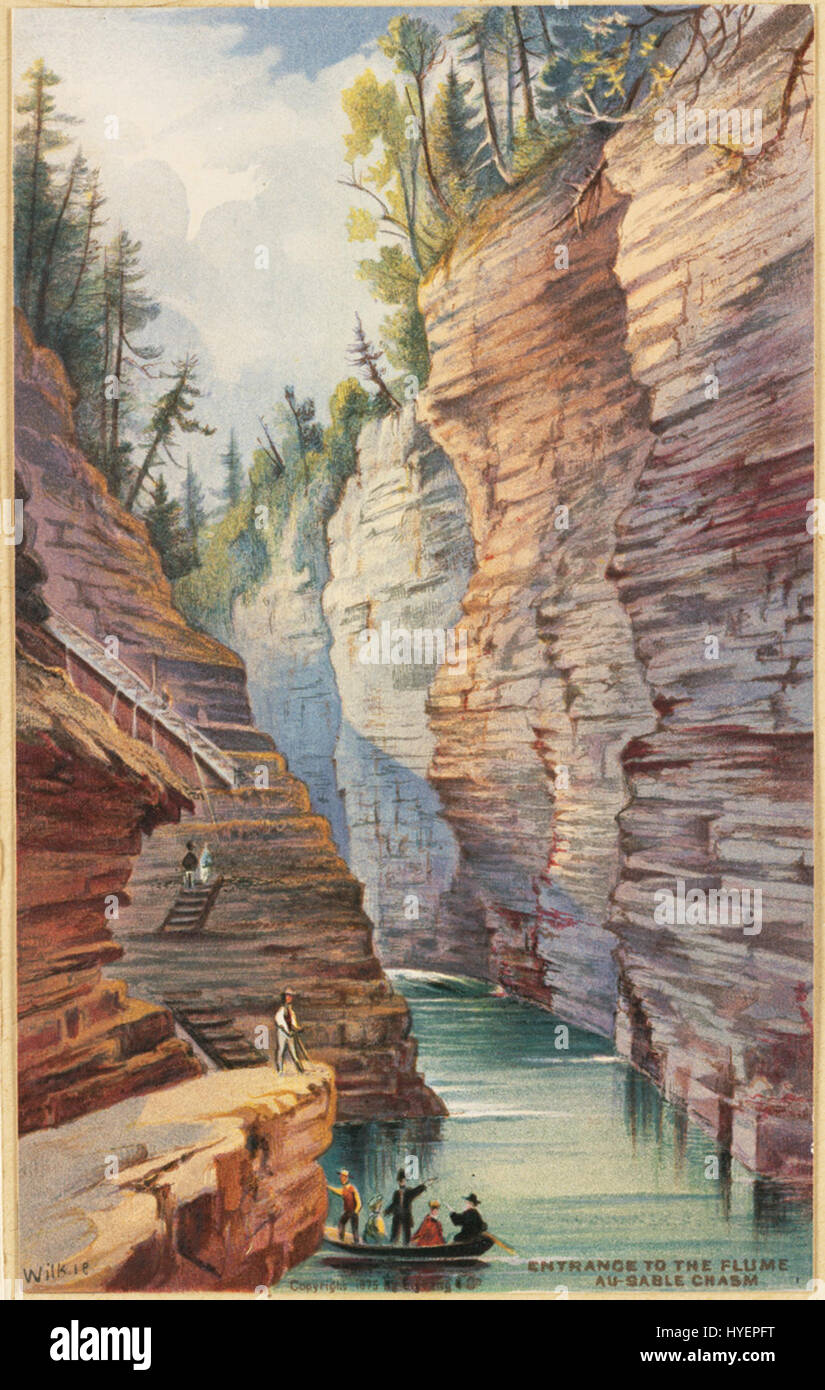 'Entrance to the Flume, Ausable Chasm 2' is a scenic landscape painting ...