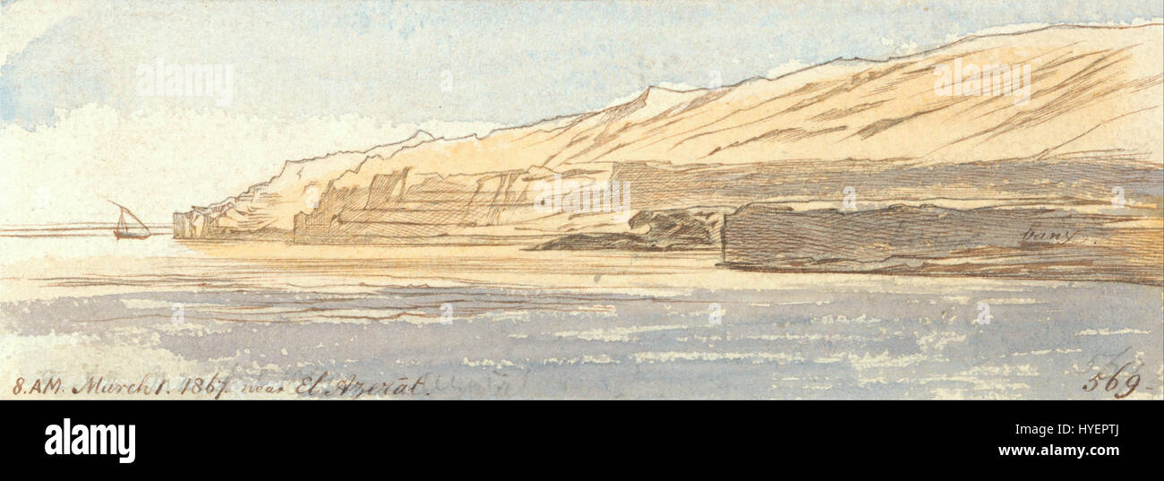 Edward Lear’s painting 'Near El Azerat' showcases the landscape near ...