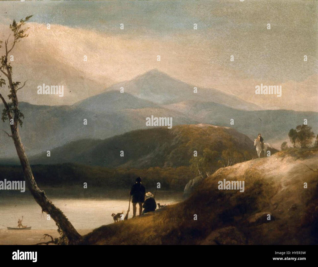 Alvan Fisher’s ‘Lake in the Mountains with Hunters’ portrays a serene ...