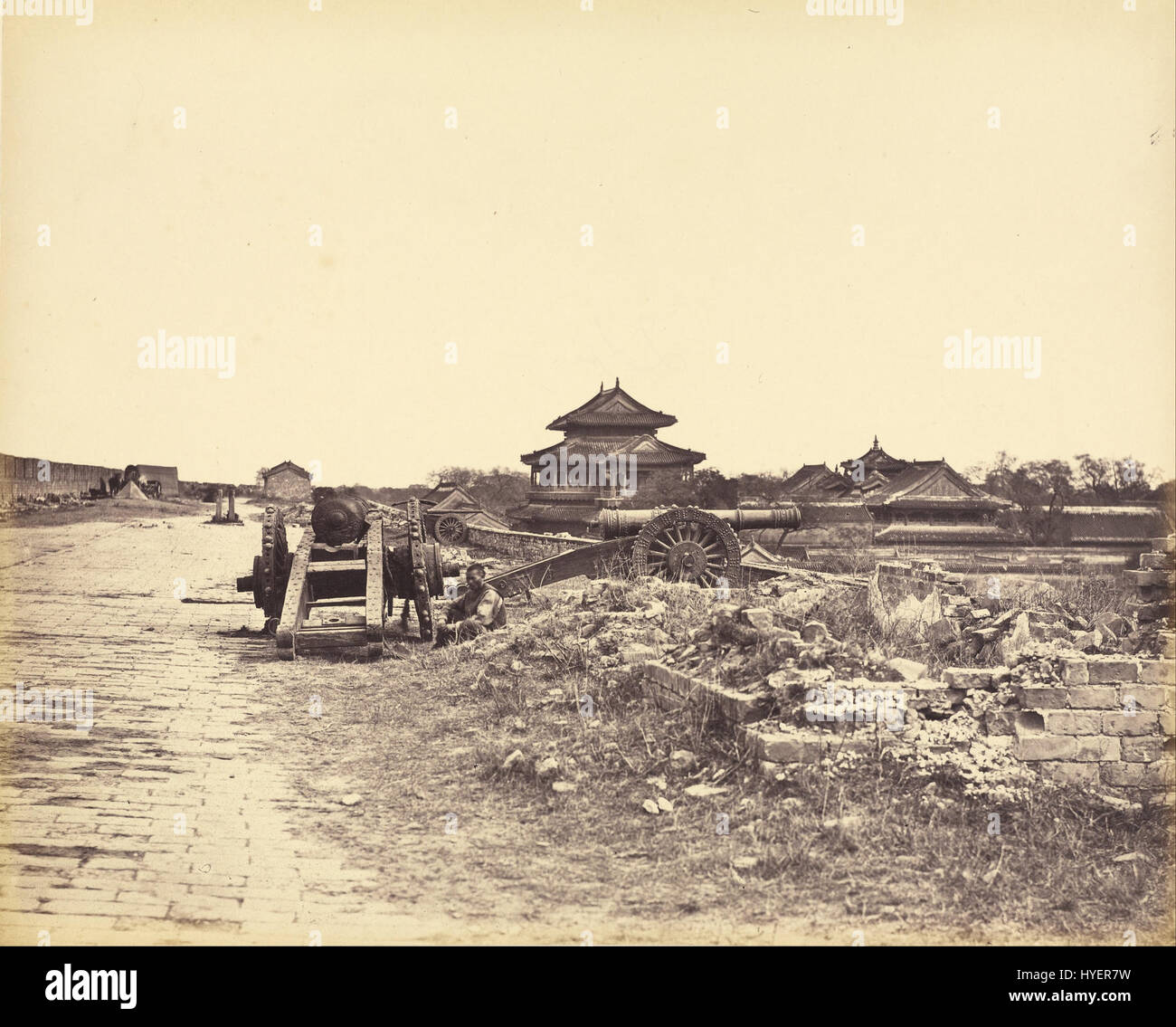 Felice Beato’s photograph 'Top of the Wall of Peking' captures a moment ...