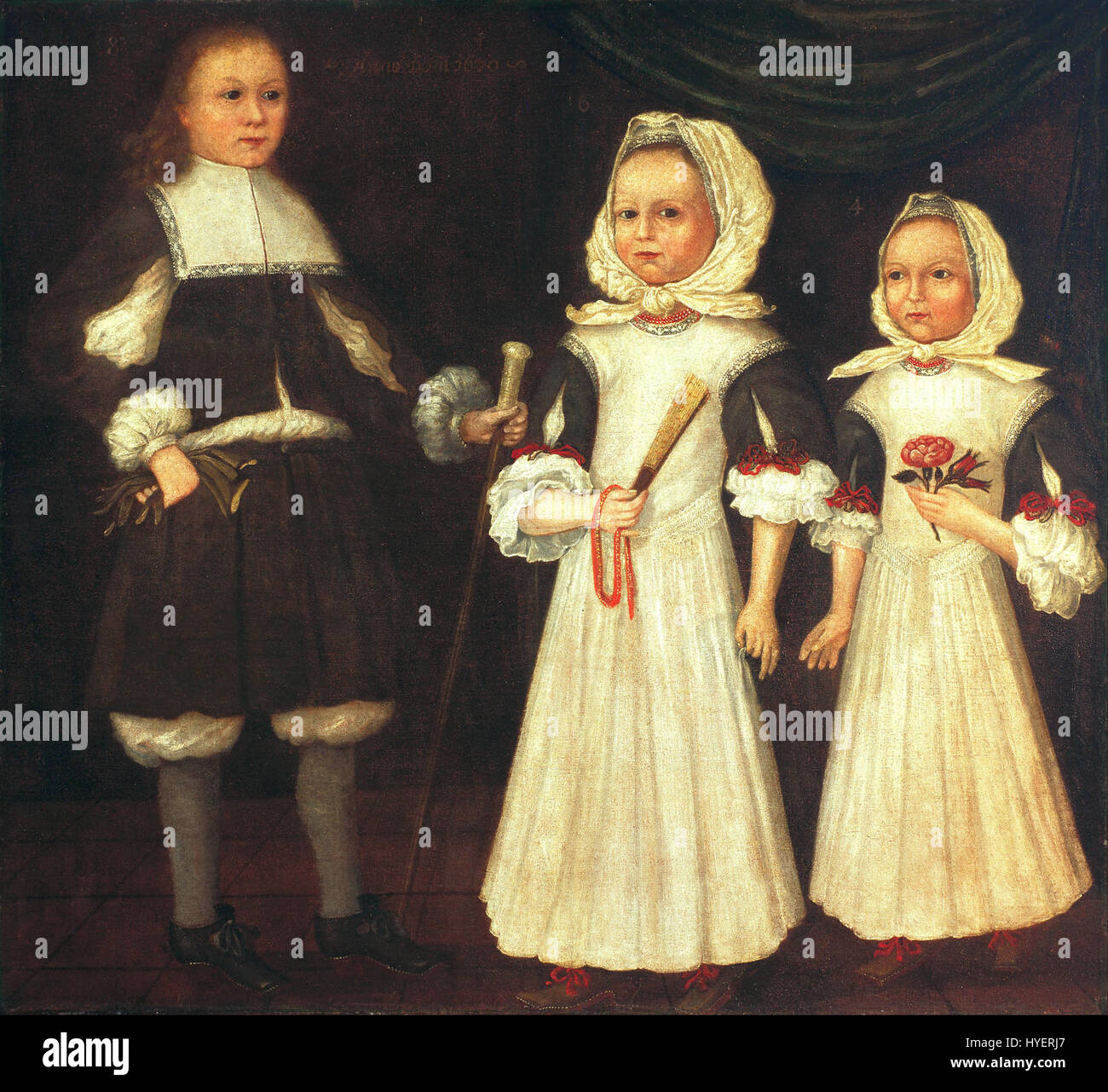 Attributed to the Freake-Gibbs Painter, this 17th-century portrait of ...