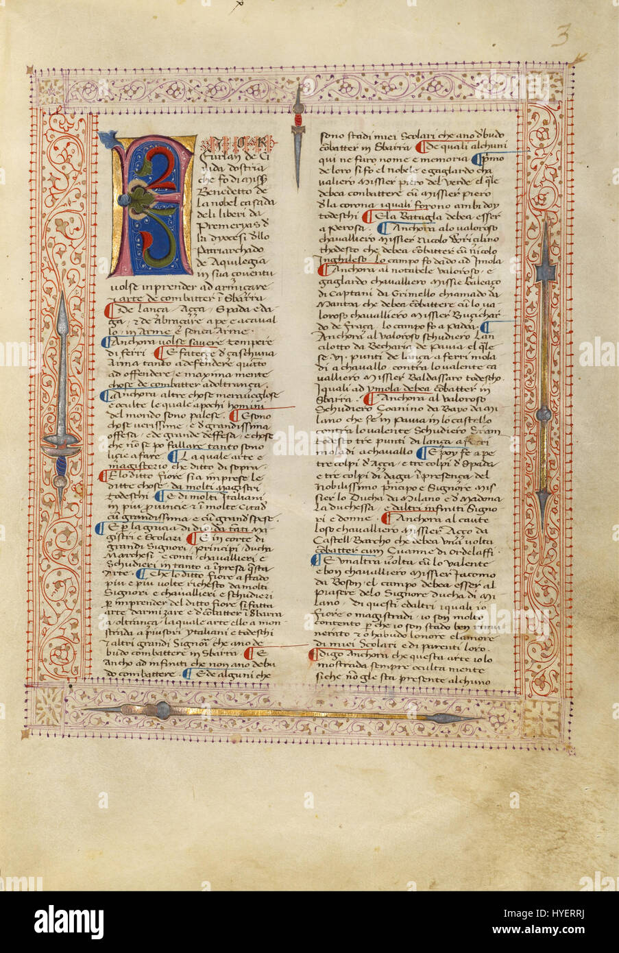 The 'Fiore dei Liberi Decorated Text Page' from the Getty Manuscript ...