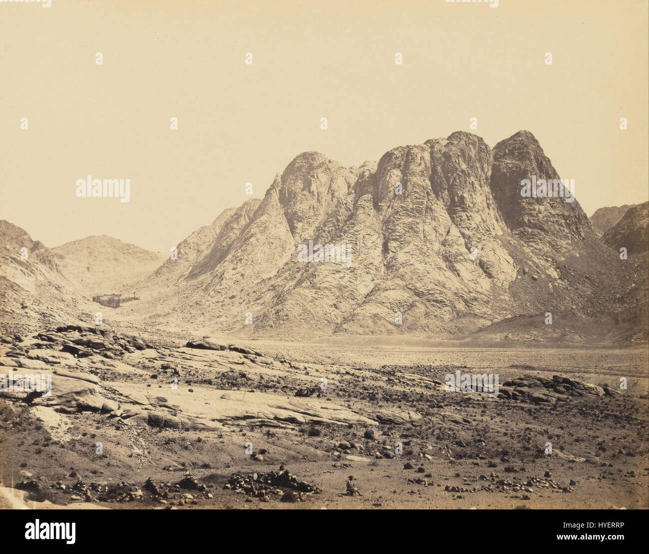 This photograph by Francis Frith depicts Mount Horeb in the Sinai ...