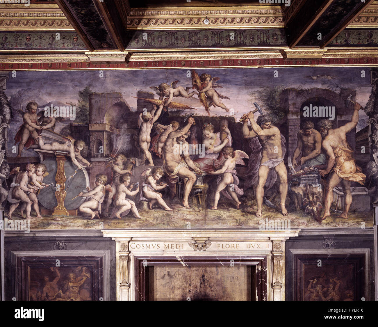 Giorgio Vasari's 'Volcano's Forge' depicts a dramatic scene of Vulcan's ...