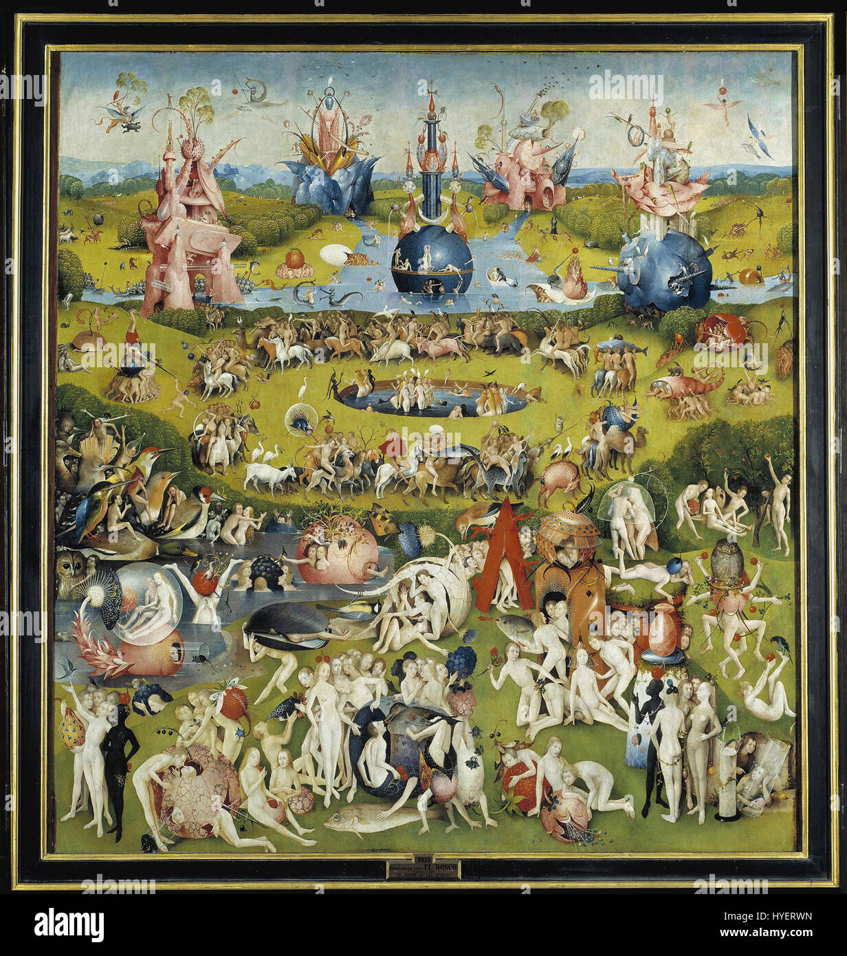 Garden delights centre panel lossless crop Stock Photo - Alamy