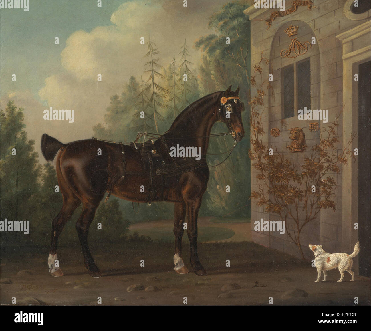 This painting by Thomas Gooch features Lord Abergavenny's dark bay ...