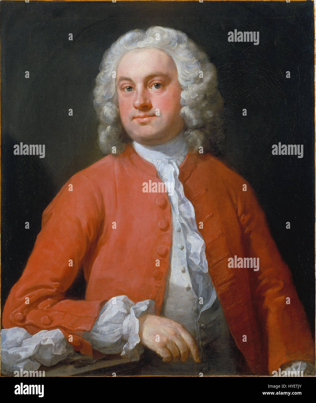 A portrait by William Hogarth depicting a male figure, showcasing his ...