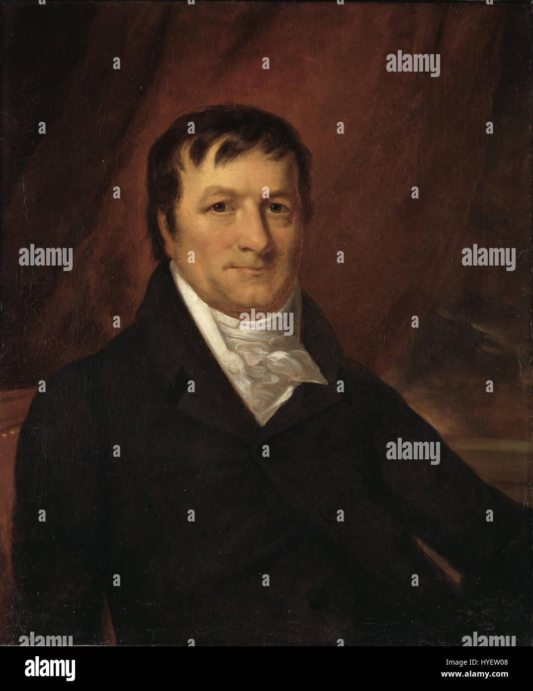 The portrait by John Wesley Jarvis depicts John Jacob Astor, a ...