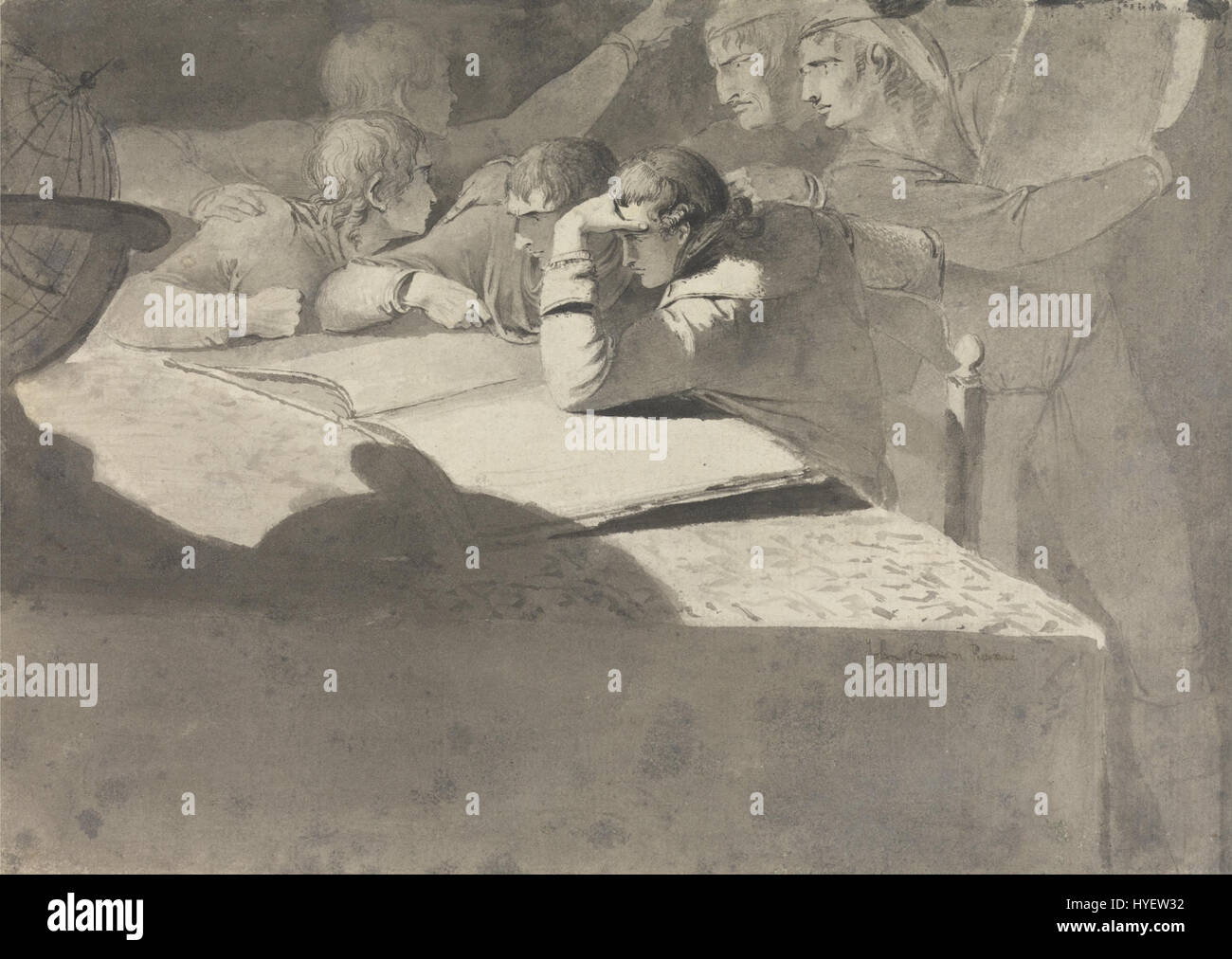 John Brown's 'The Geographers' portrays a group of individuals engaged ...