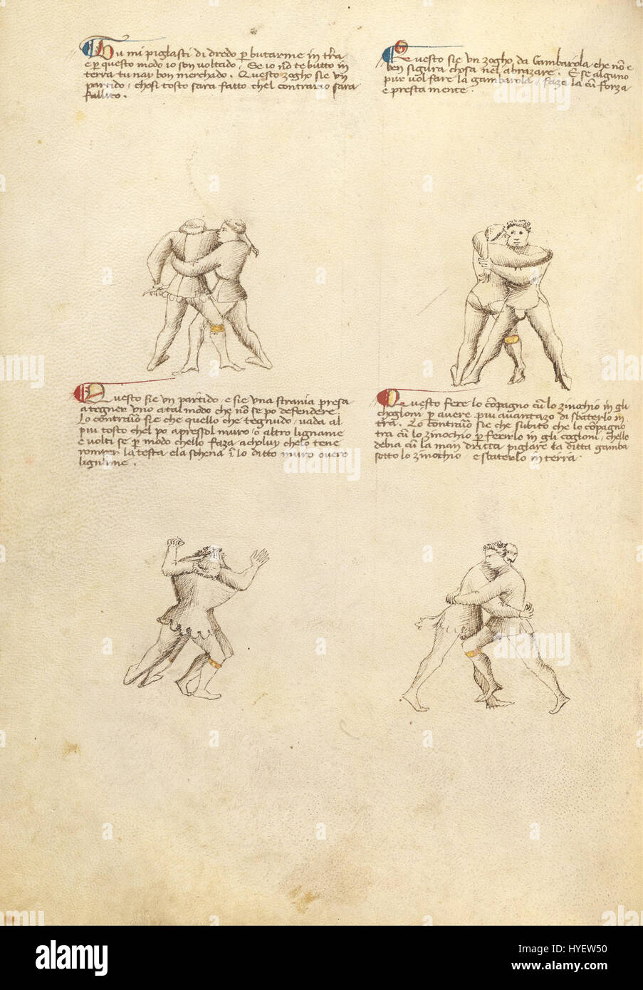 The manuscript 'Fiore dei Liberi Unarmed Combat' in the Getty Ms ...