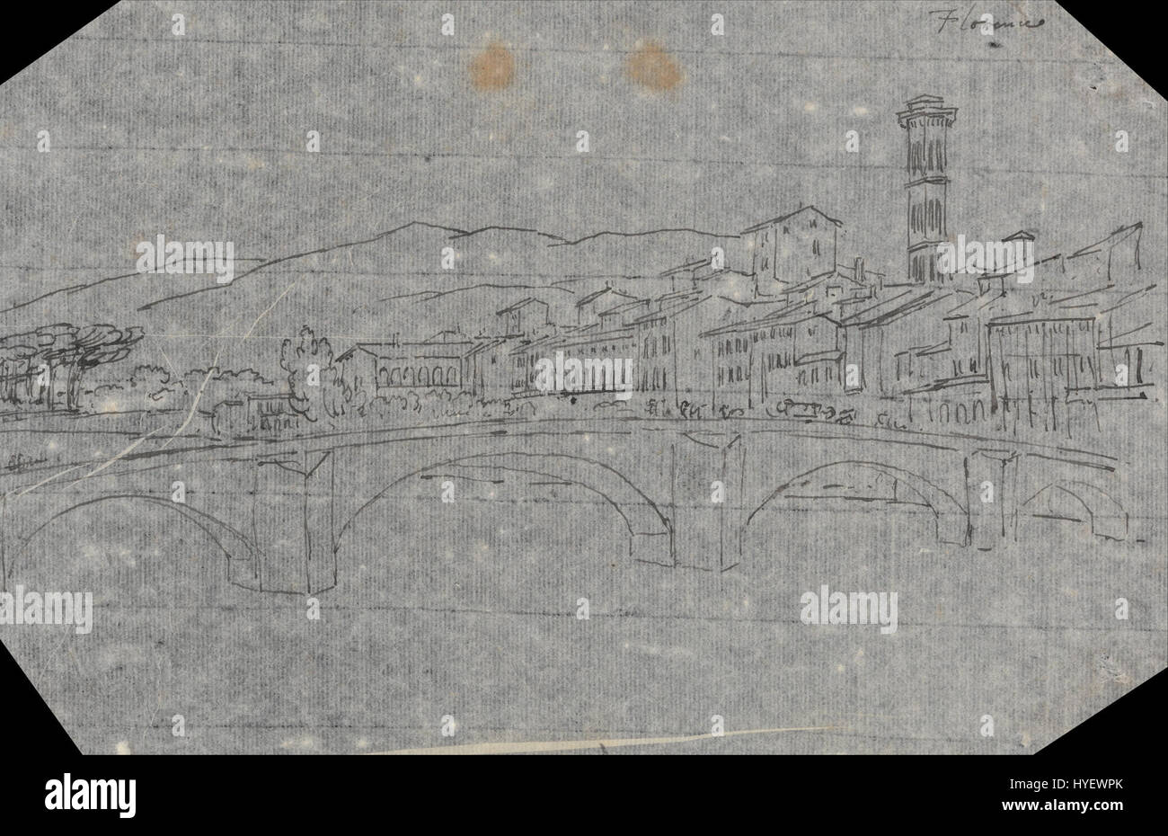 John Robert Cozens’ work 'Florence' depicts a serene landscape scene ...