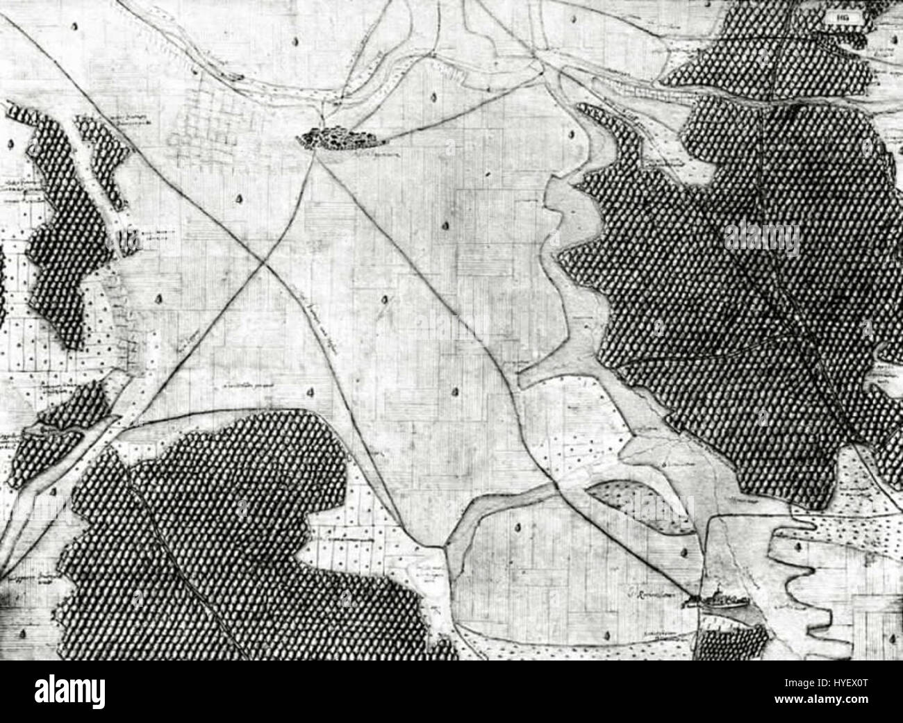This map, 'Kiesersche Forstkarte Nr. 105,' depicts the forest landscape ...
