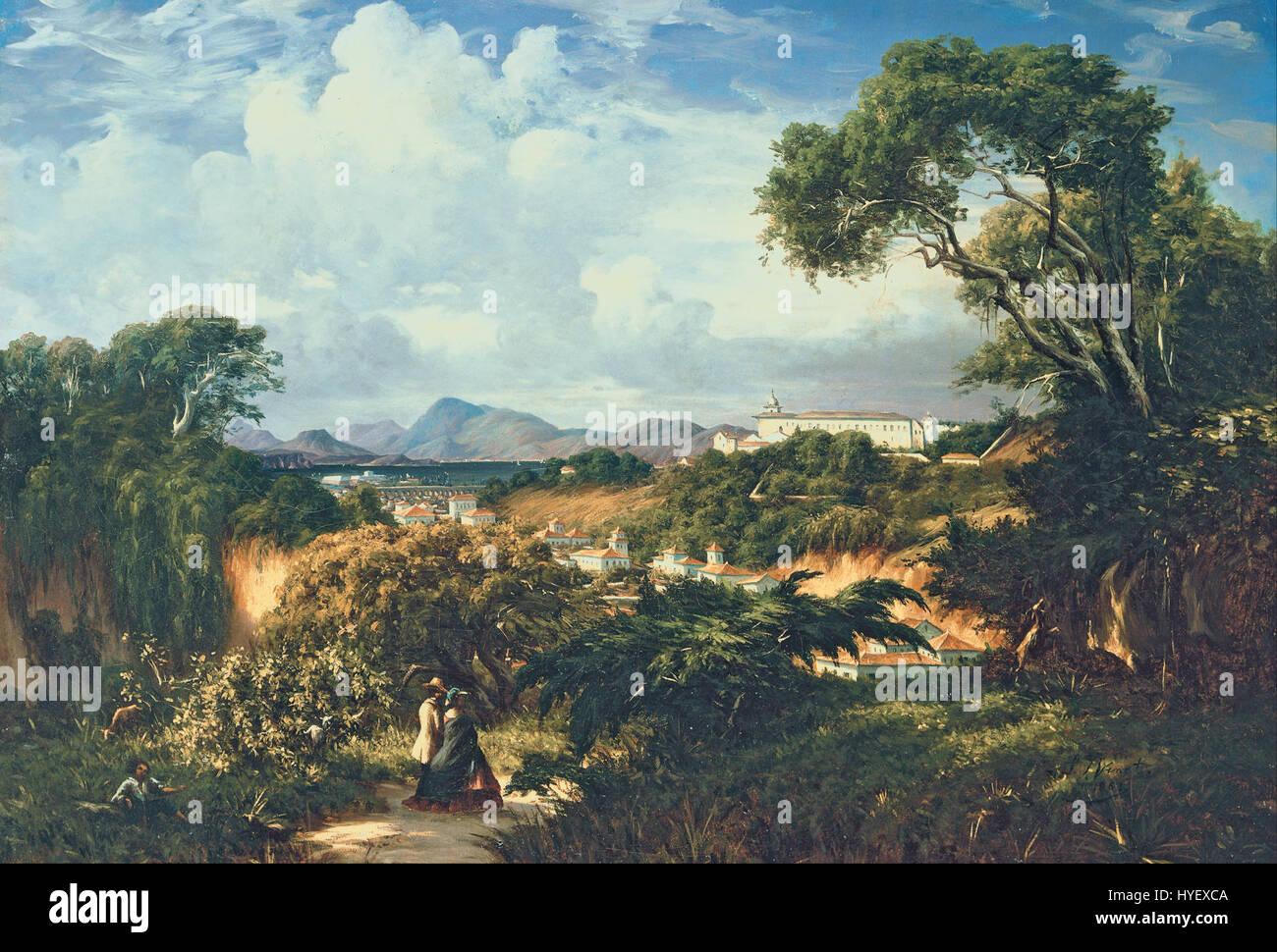 A painting by Henri Nicolas Vinet, 'View of Santa Teresa Convent from ...