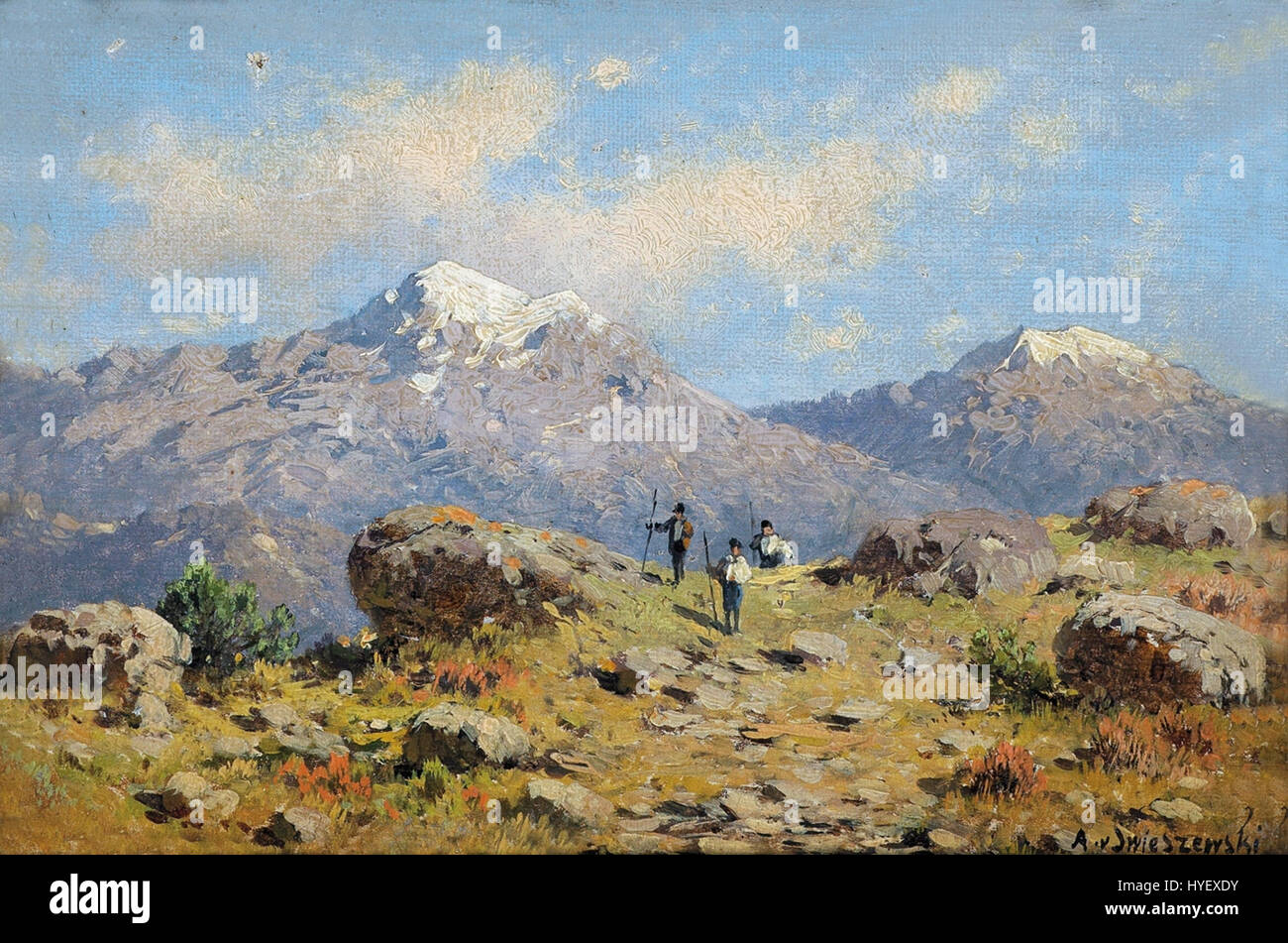 Winter alpine scenery painting hi-res stock photography and images - Alamy