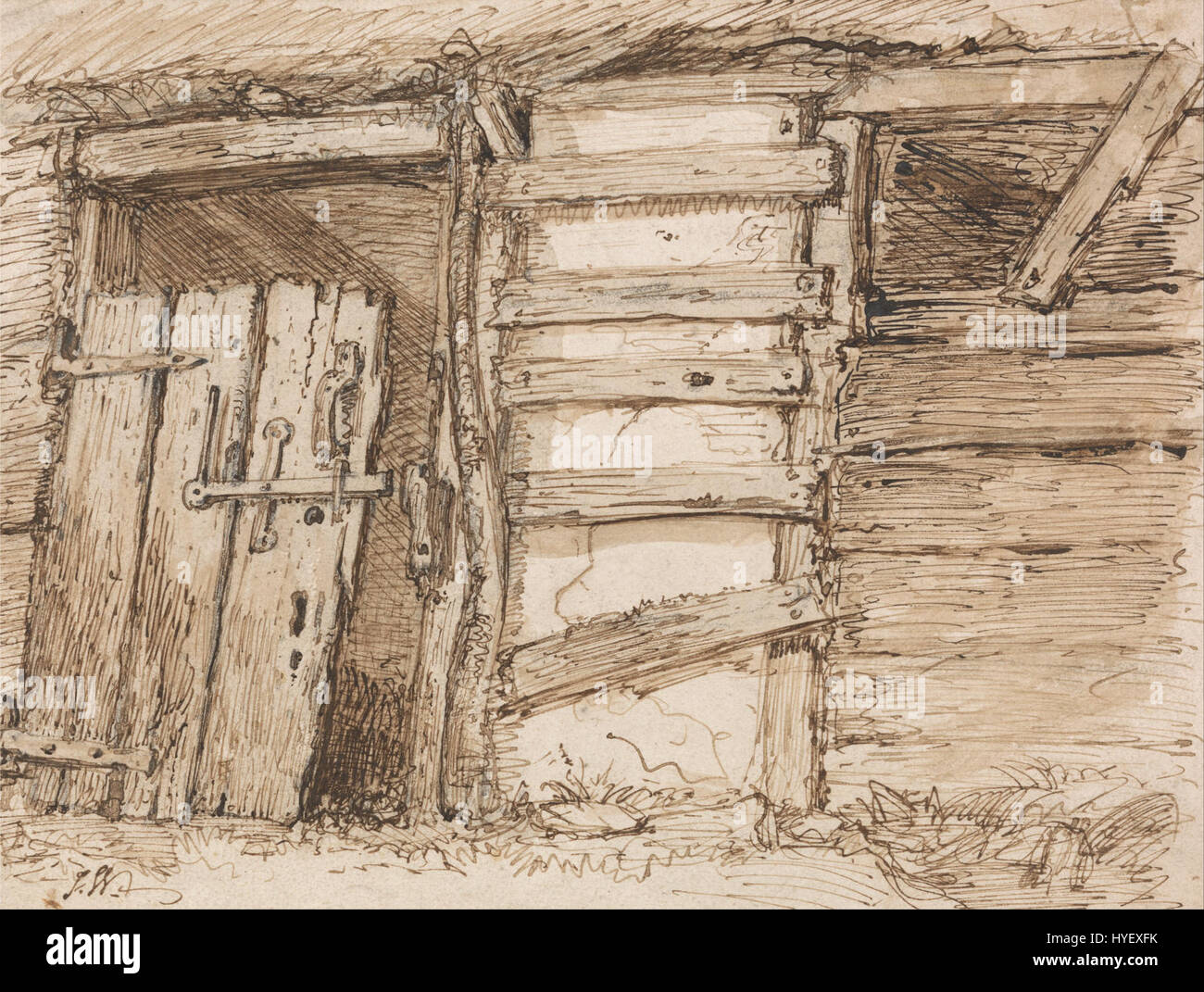 James Ward’s painting 'An Outhouse Wall' captures a rural, everyday ...