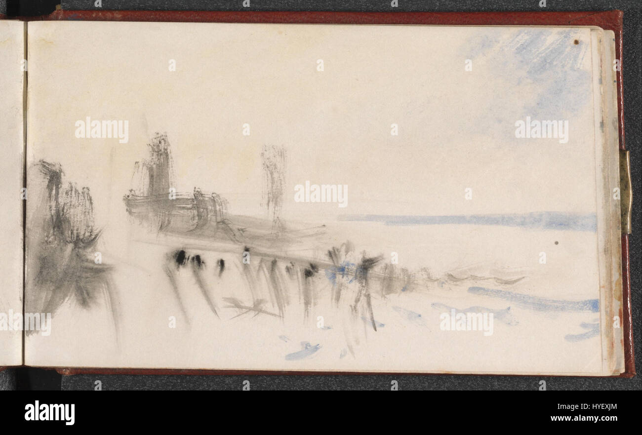 This sketchbook by Joseph Mallord William Turner, known as 'The Channel Sketchbook,' contains ...