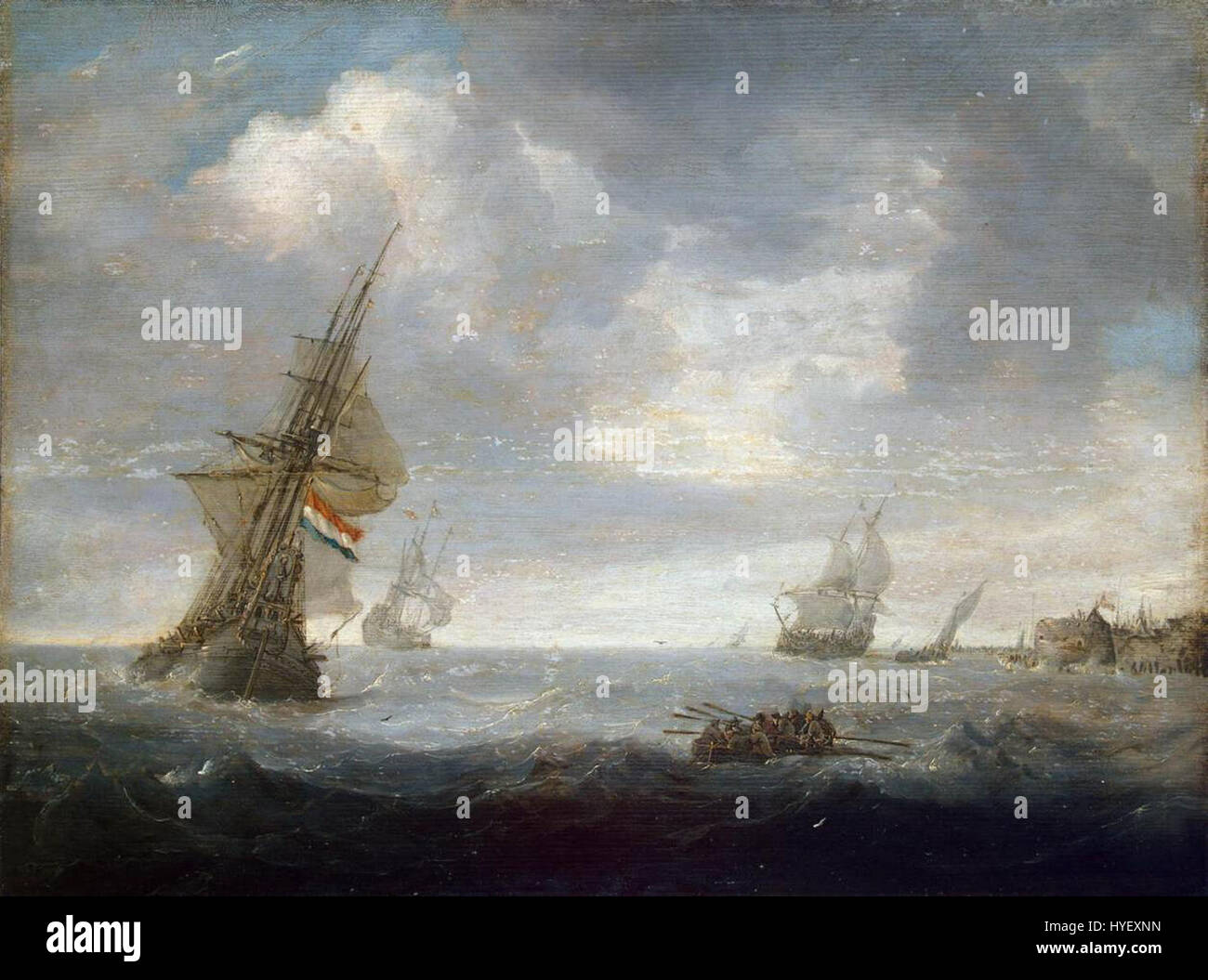 'Seascape' by Jan Porcellis is a detailed depiction of the sea ...